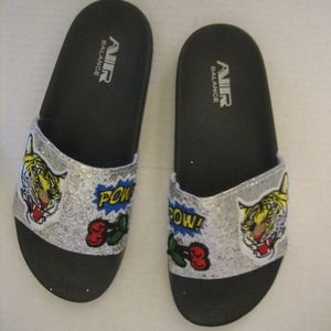 Air Balance | Shoes | Air Balance Silver Glitter Glam Pow Slip On ...